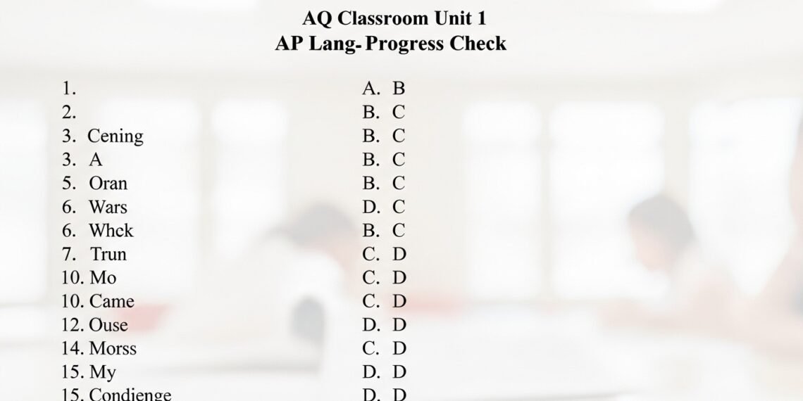 AP Classroom Unit 1 Progress Check MCQ Answers AP Lang - Tacky The Teacher